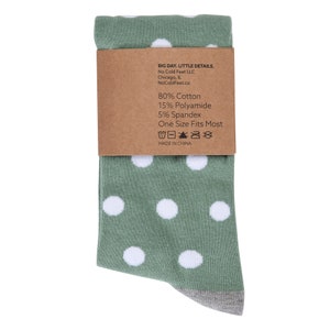Sage Green Socks, Sage Green Polka Dot Groomsmen Socks, Agave Groomsman ...