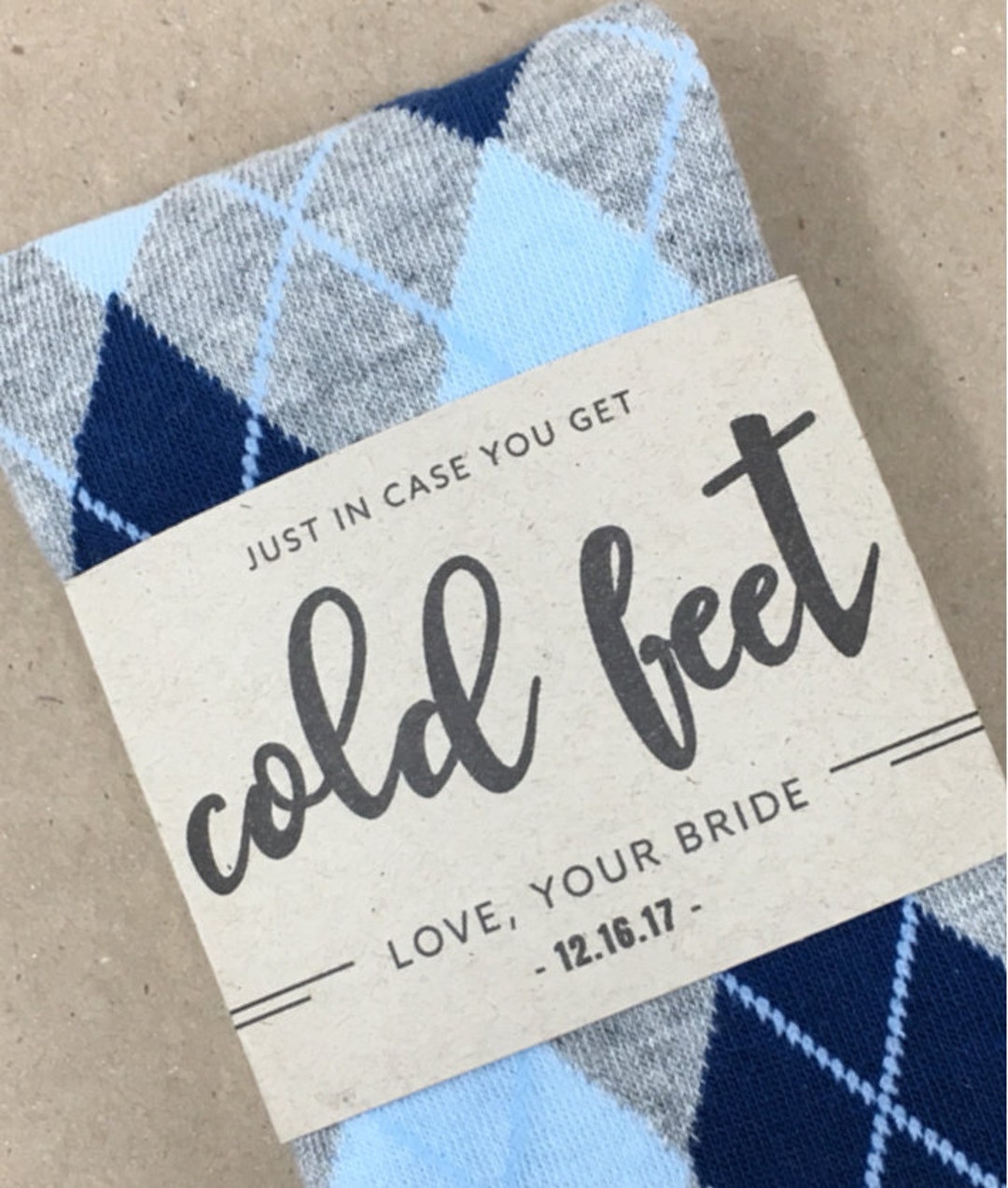 Groom Socks Gift From Bride on Wedding Day, No Cold Feet Socks With ...