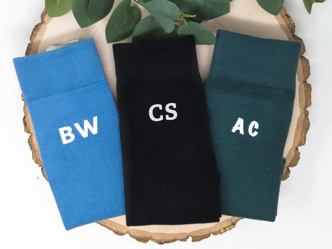 Monogrammed Groomsmen Socks for Wedding, Colorful Personalized Dress ...