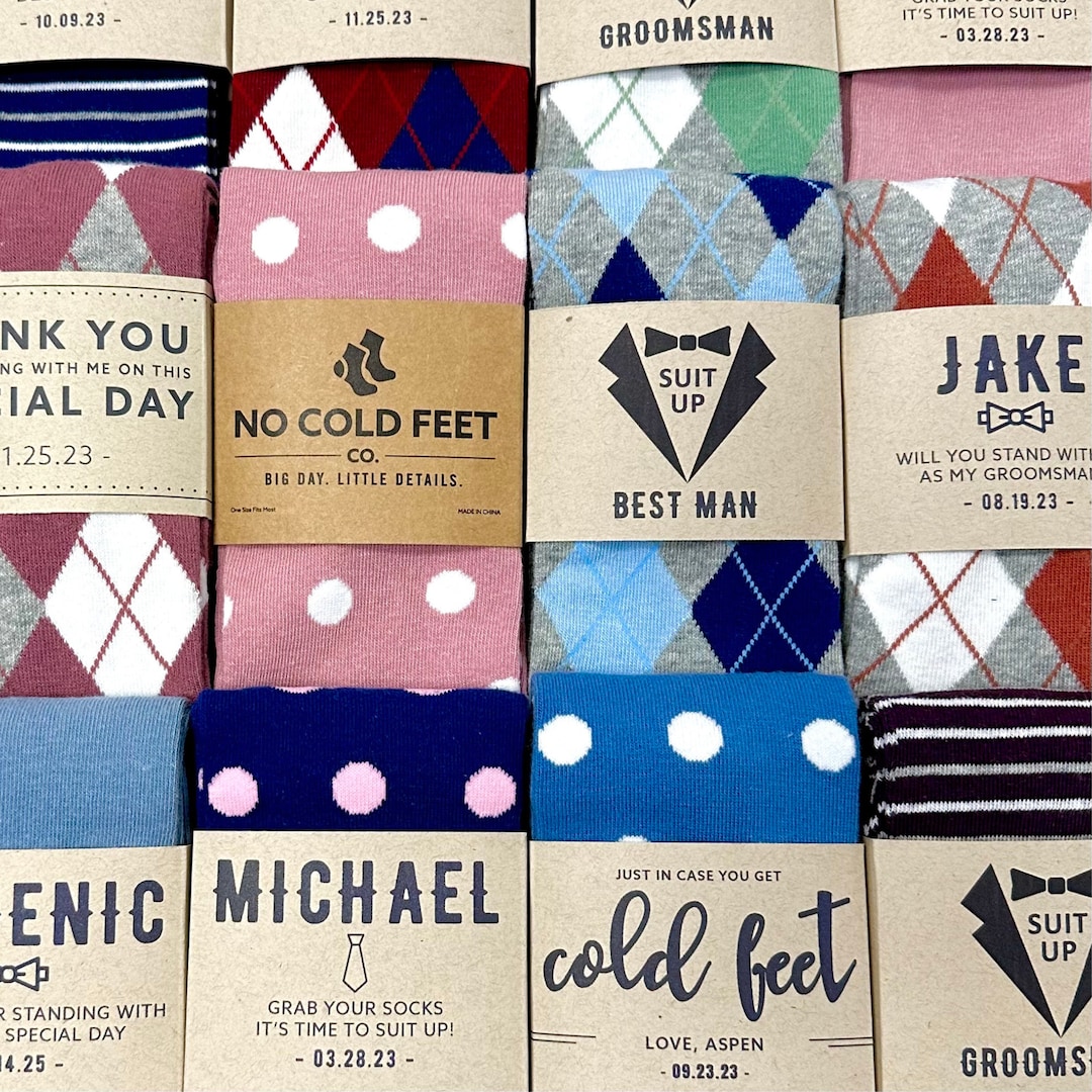 Groomsmen Socks and Personalized Sock Labels, Dress Socks for Groomsmen ...
