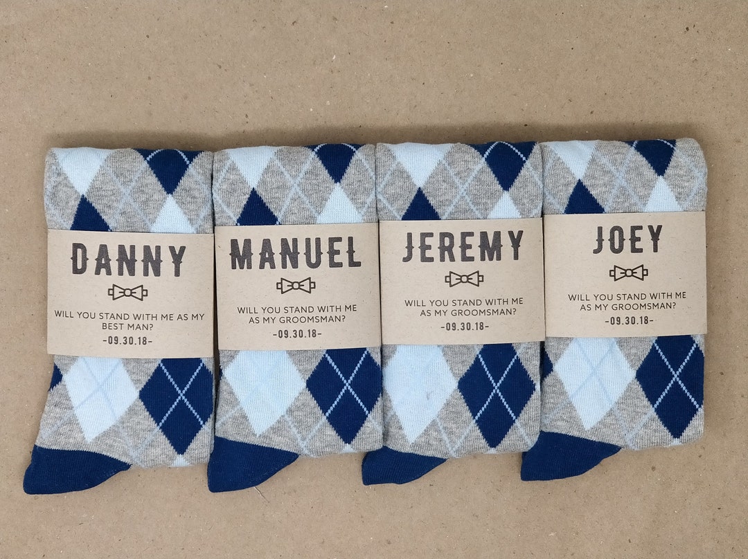 Groomsmen Proposal Socks and Custom Sock Labels, Groomsmen Socks Best ...