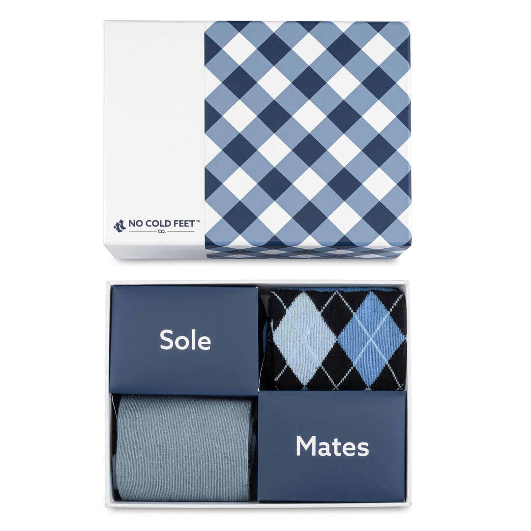 Sole Mates Men's Dress Socks in Gift Box, 2nd Anniversary Cotton ...