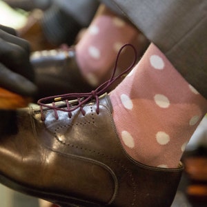 Dusty Rose Groomsmen Socks, Dusty Rose Polka Dot Socks, Pink Groomsmen ...