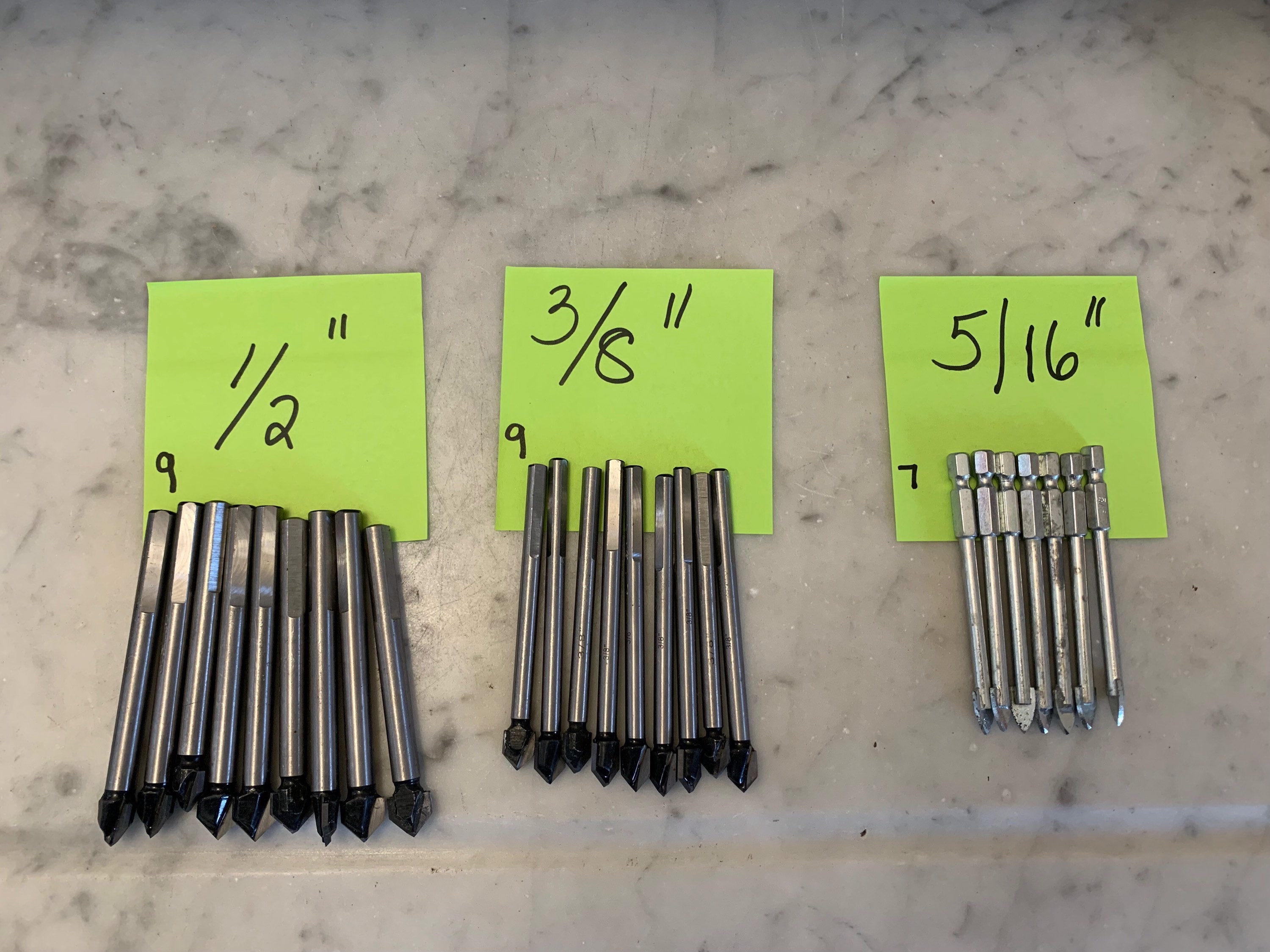 Head Drill Bit Chart