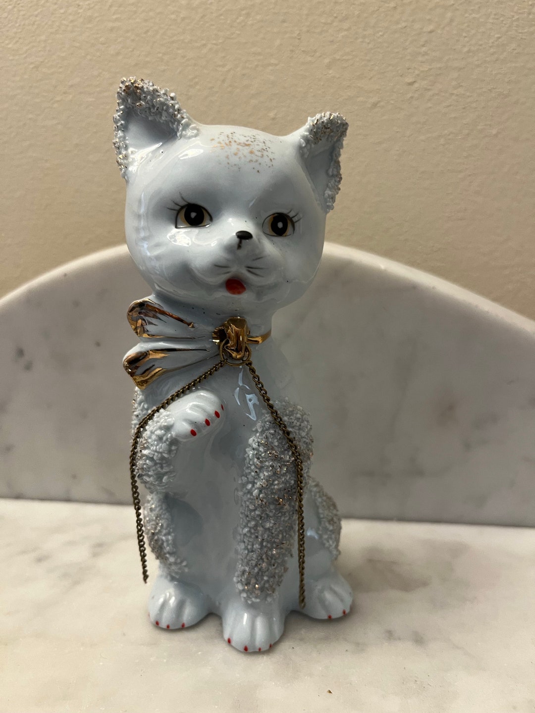 Vintage Spaghetti Cat Figurine - Etsy