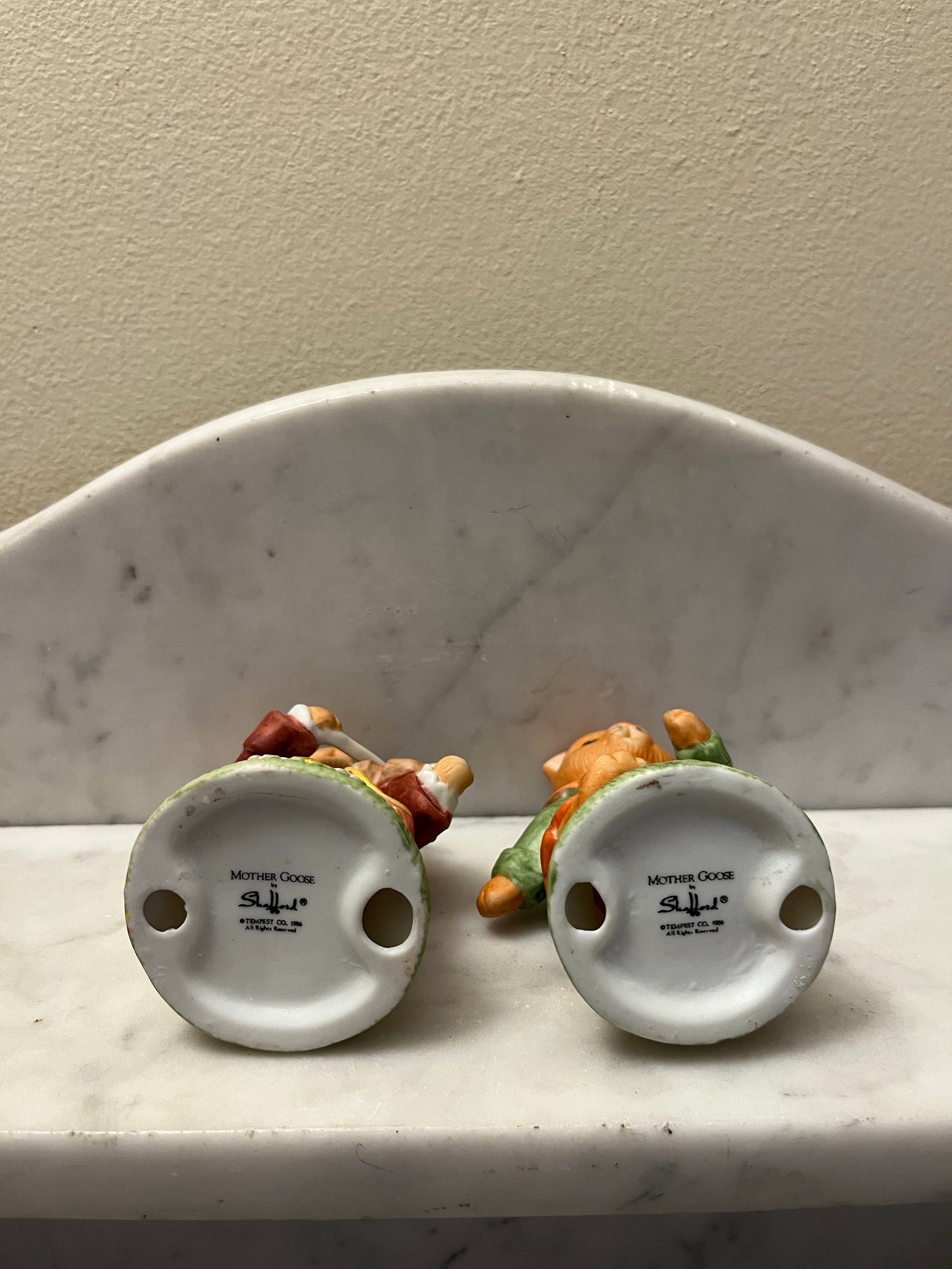 2 Vintage Porcelain Mother Goose Shafford Cats - Etsy