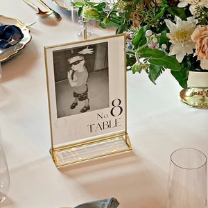 Gold and Acrylic Table Number Holders - Frame | Sold Individually ...