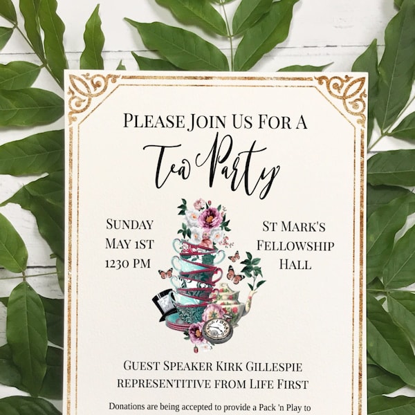 Tea Party Flyer - Etsy