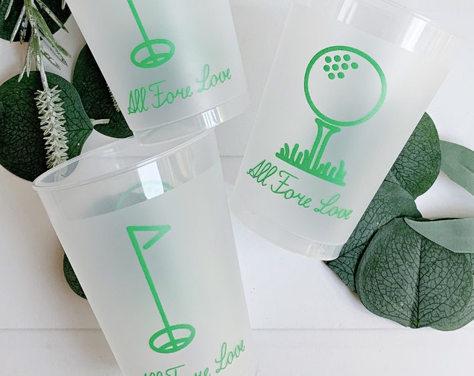 All Fore Love Golf Party Frosted Party Cups - Green - Etsy