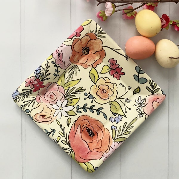 Floral Paper Dessert Plates - Etsy