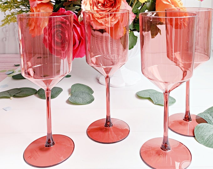 Modern Rose Wine Glasses - Etsy
