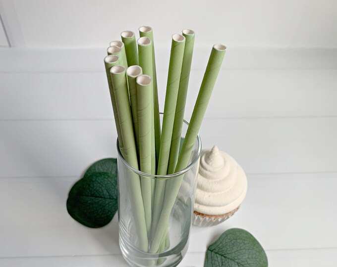 Sage Green Straws - Etsy