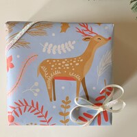 Norwegian Scandinavian Red Reindeer Design Gift Wrap Paper, Christmas ...