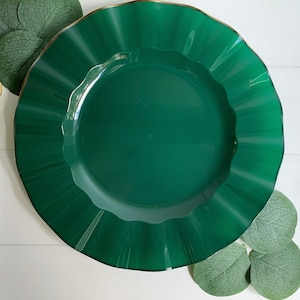 Emerald Green Plastic Plate - 9 Inch - Etsy
