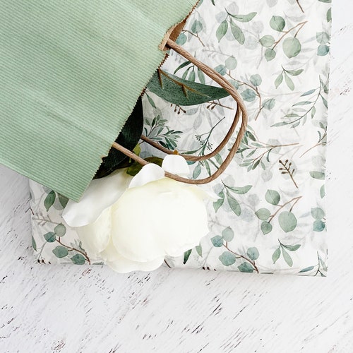 Trendy Botanical Printed Tissue Paper Large Folded Sheets - Etsy