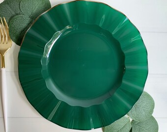Vintage Emerald Green Luncheon Plate, 1970s, 8.5 Inch Plate, Set of 4 ...