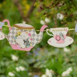 Alice in Wonderland Teapot Banner: Gold Foil Tea Party Decor - Etsy
