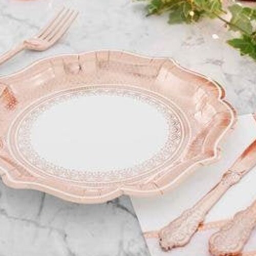 Gold Paper Plates Party Porcelain | Etsy