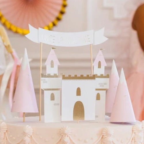 Princess Cake Topper Cake Topper Castle Topper Purple Pink - Etsy
