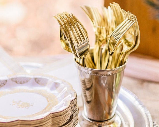 Gold Utensils Oh Baby Shower Cutlery - Etsy