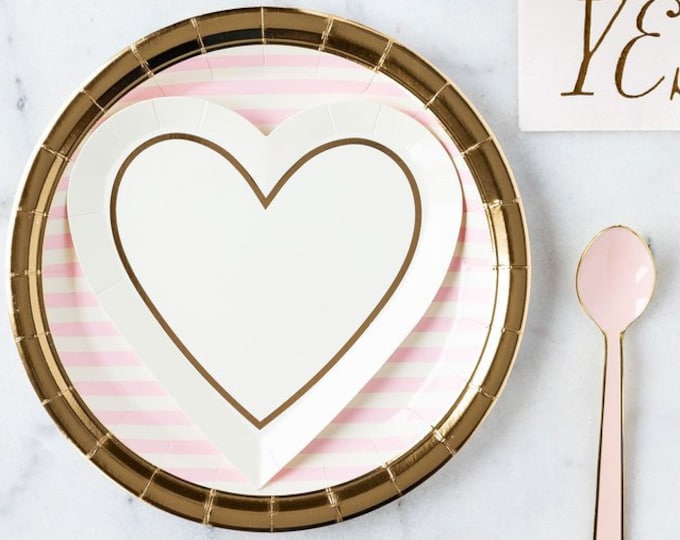 Gold Heart Dessert Plates - Etsy