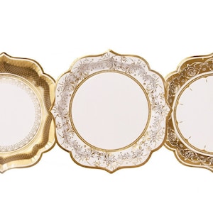 Gold Paper Plates Party Porcelain - Etsy