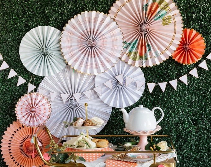 Garden Tea Party Backdrop Fans - Etsy
