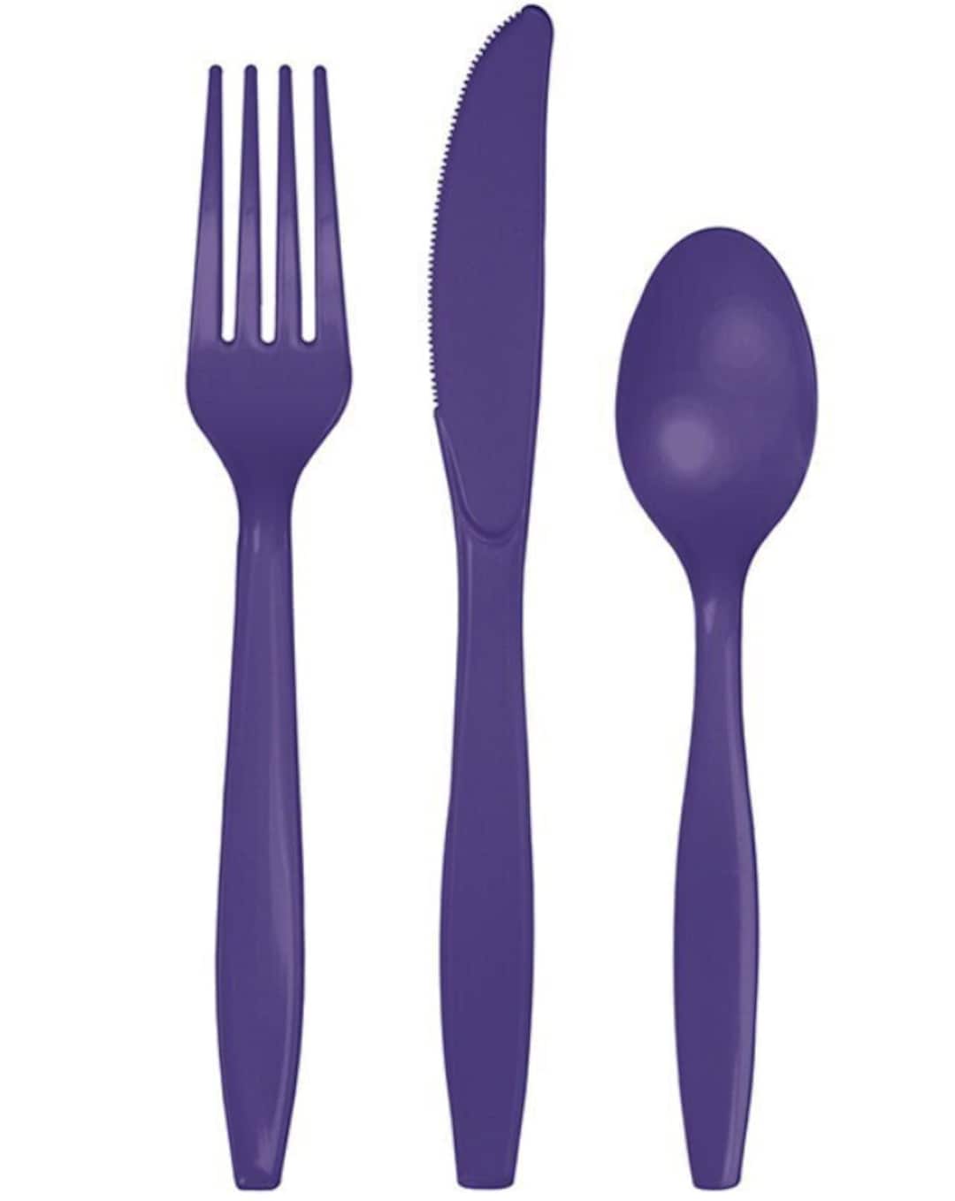 Purple Utensils- Forks, Knives, Spoons - Etsy