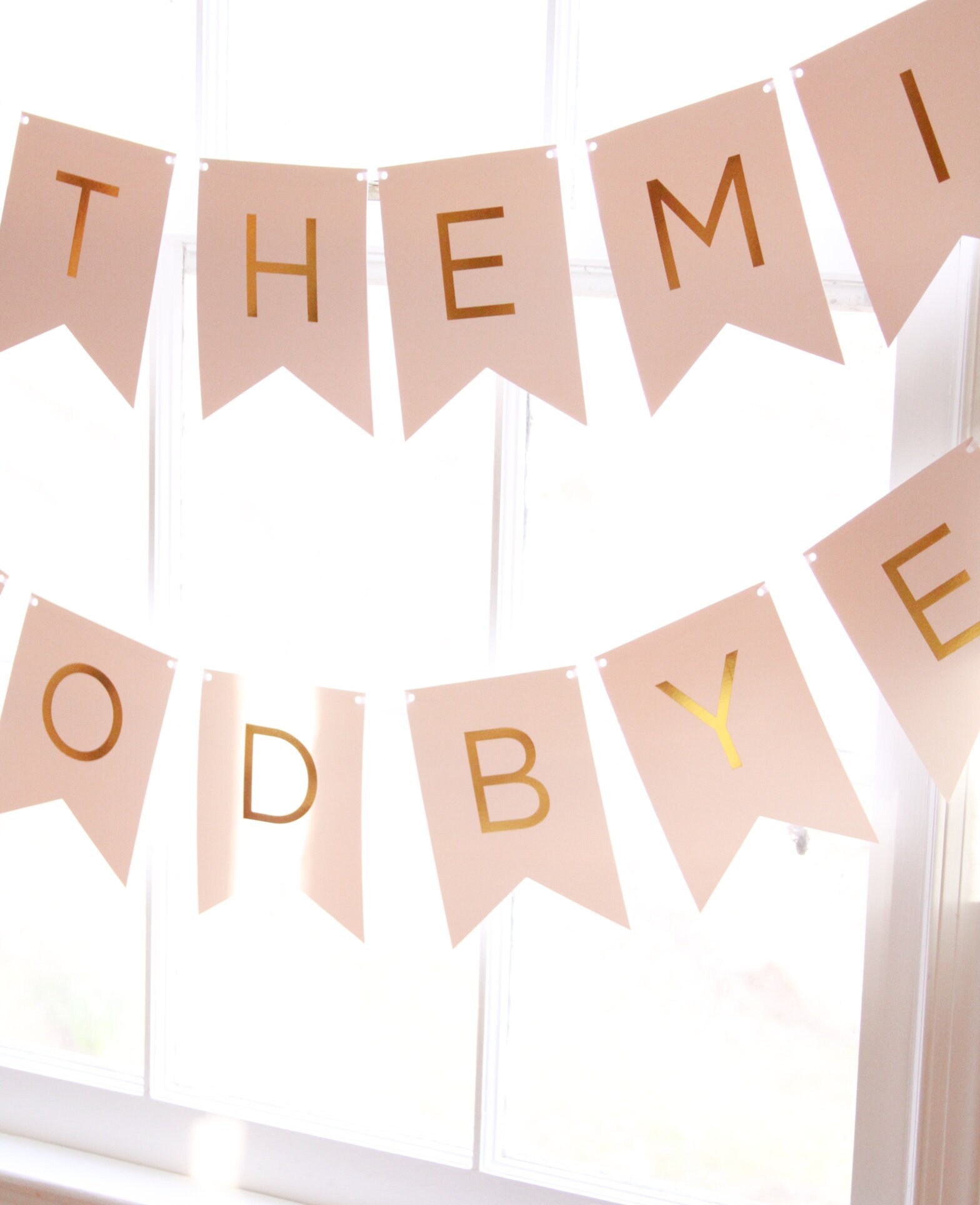 Kiss the Miss Goodbye Banner Pink and Gold | Etsy