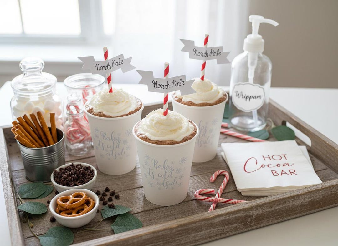 North Pole Toppers & Straws - Etsy
