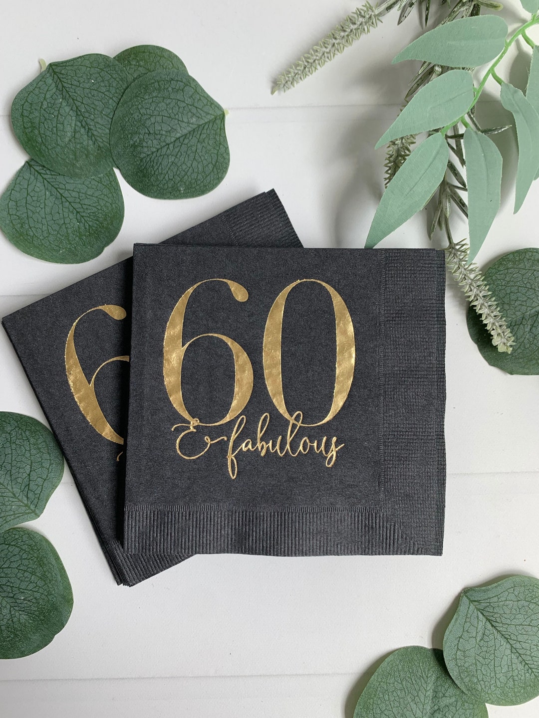 60 & Fabulous Cocktail Napkins Black Slightly Imperfect - Etsy