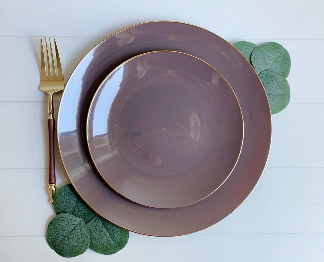 Truffle With Gold Dinner Plates - Plastic - Etsy