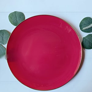 Cranberry Dinner Plates - Plastic - Etsy