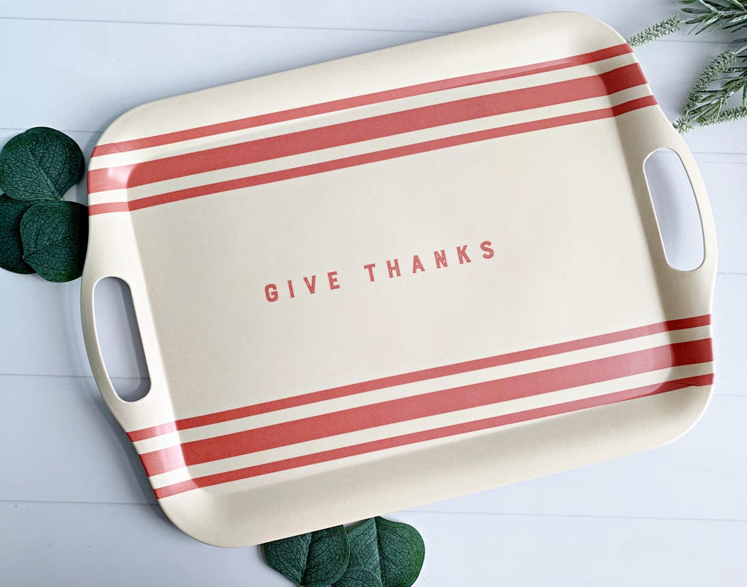 Burnt Orange - Give Thanks Bamboo Tray - Etsy
