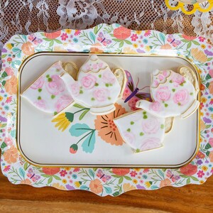 Fancy Tea Party Floral Plates - 4 Designs - Etsy
