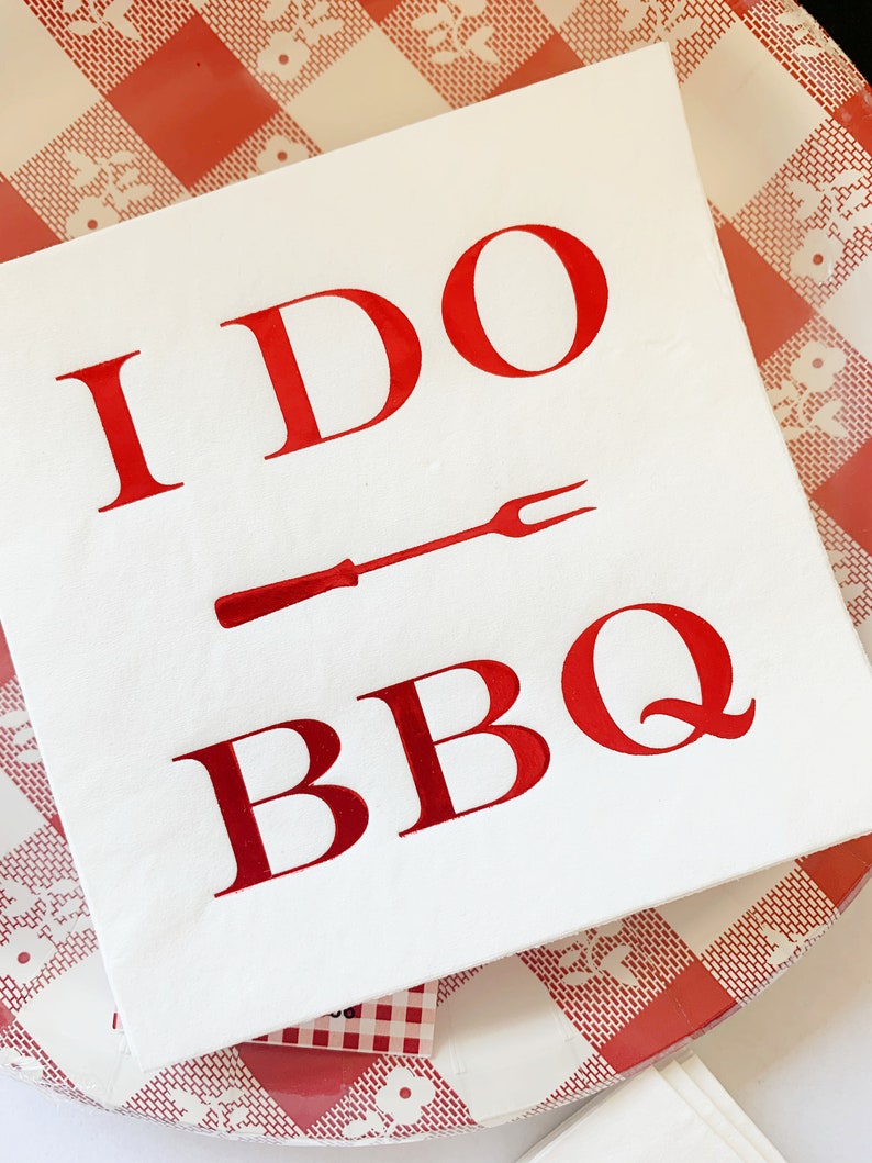 I Do BBQ Beverage Napkins - Etsy