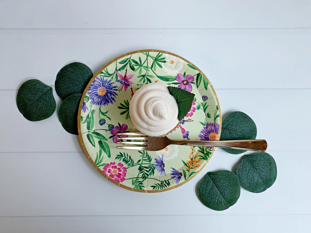 Wildflower Paper Tea Party Plates - Dessert Sized - Etsy