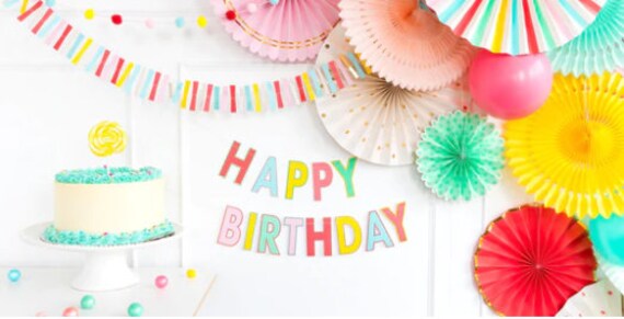 Happy Birthday Banner - Bright Colors by EnFete | Catch My Party