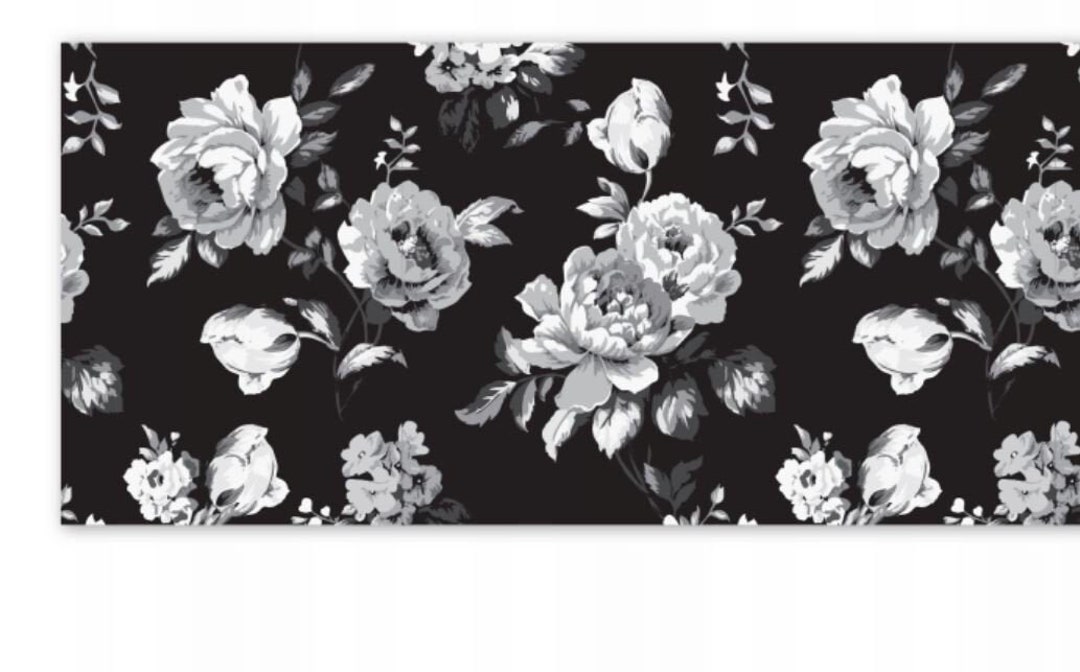Farmhouse Table Runner - Black Floral - Etsy