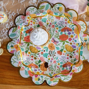 Fancy Tea Party Floral Plates - 4 Designs - Etsy