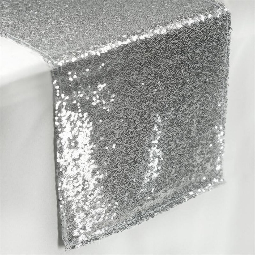 Silver Sequin Table Runner - Disco Party - Etsy