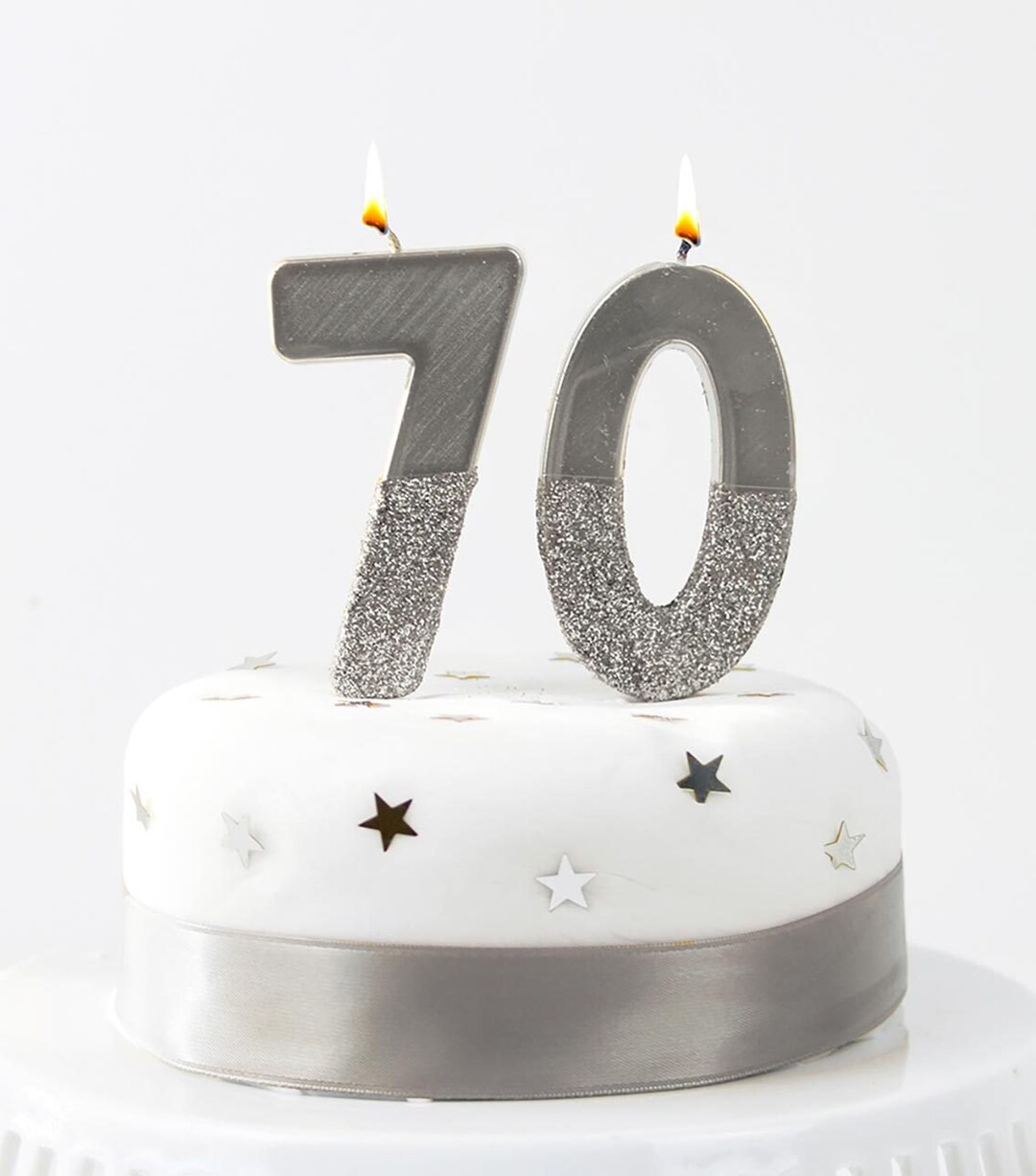 Silver Number Birthday Candles - Etsy