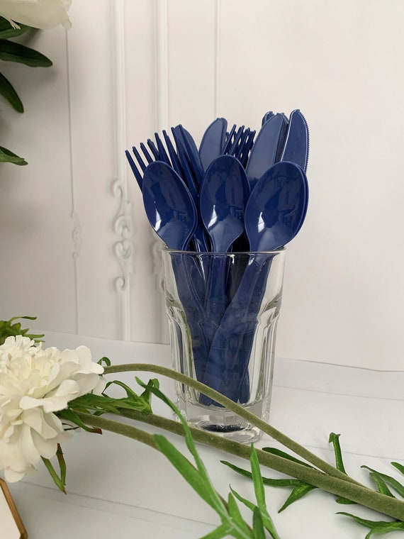 Navy Blue Utensils and Forks | Etsy