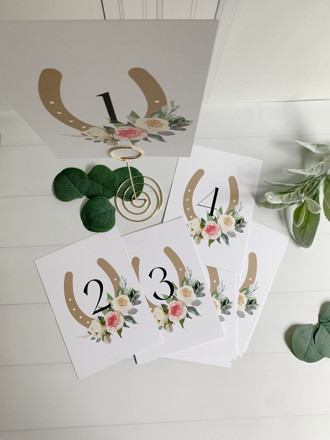 Derby Table Numbers - Ivory and Blush Horseshoe - Etsy