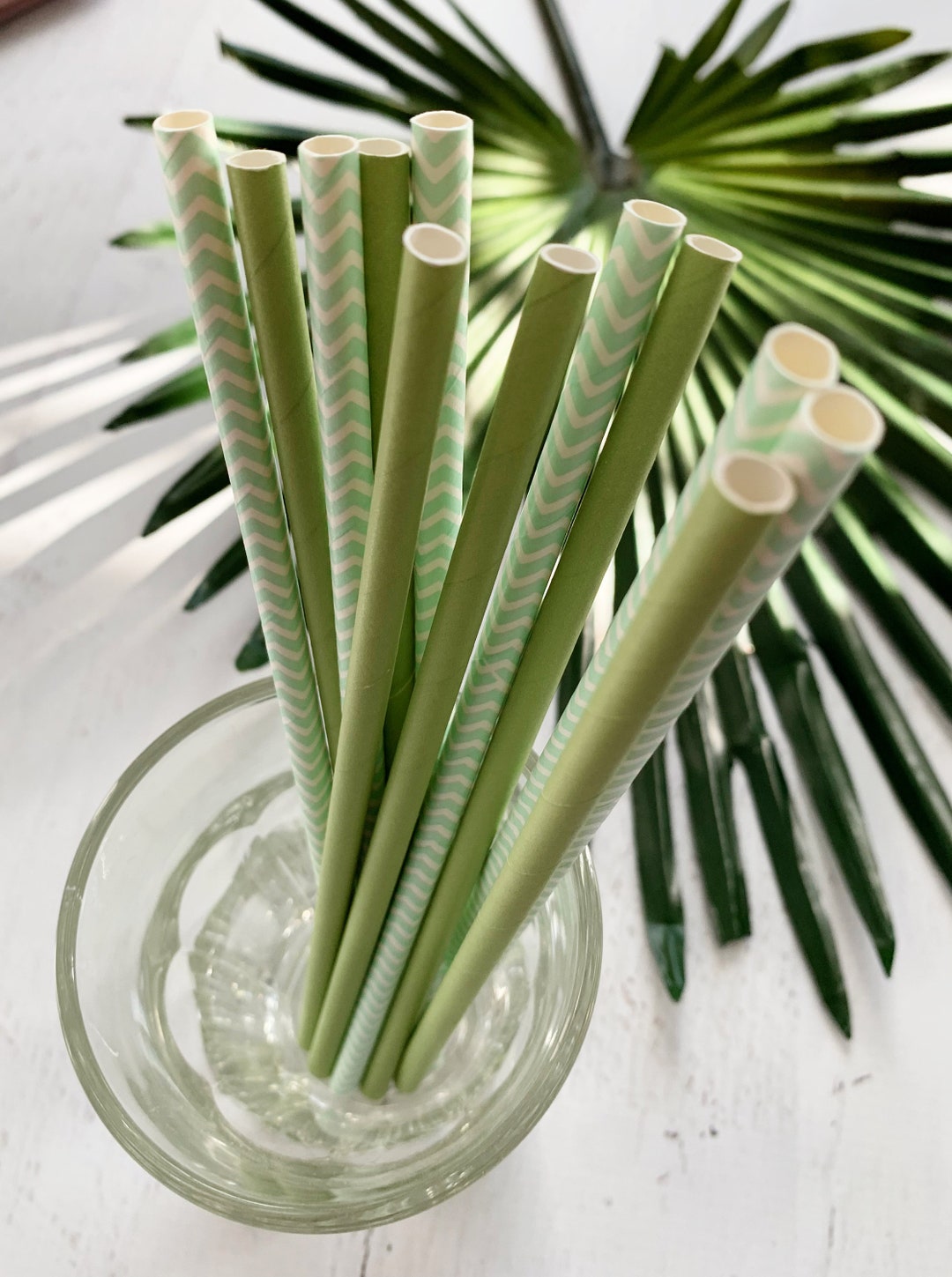 Sage Green and Mint Straws - Etsy