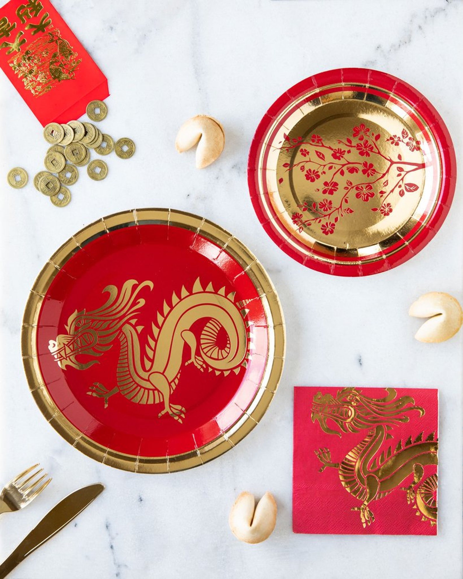 Chinese New Year Dragon Plates - Etsy