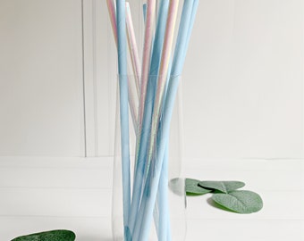 Cloud Nine Theme White Iridescent Drinking Paper Straws With Cloud Cut ...