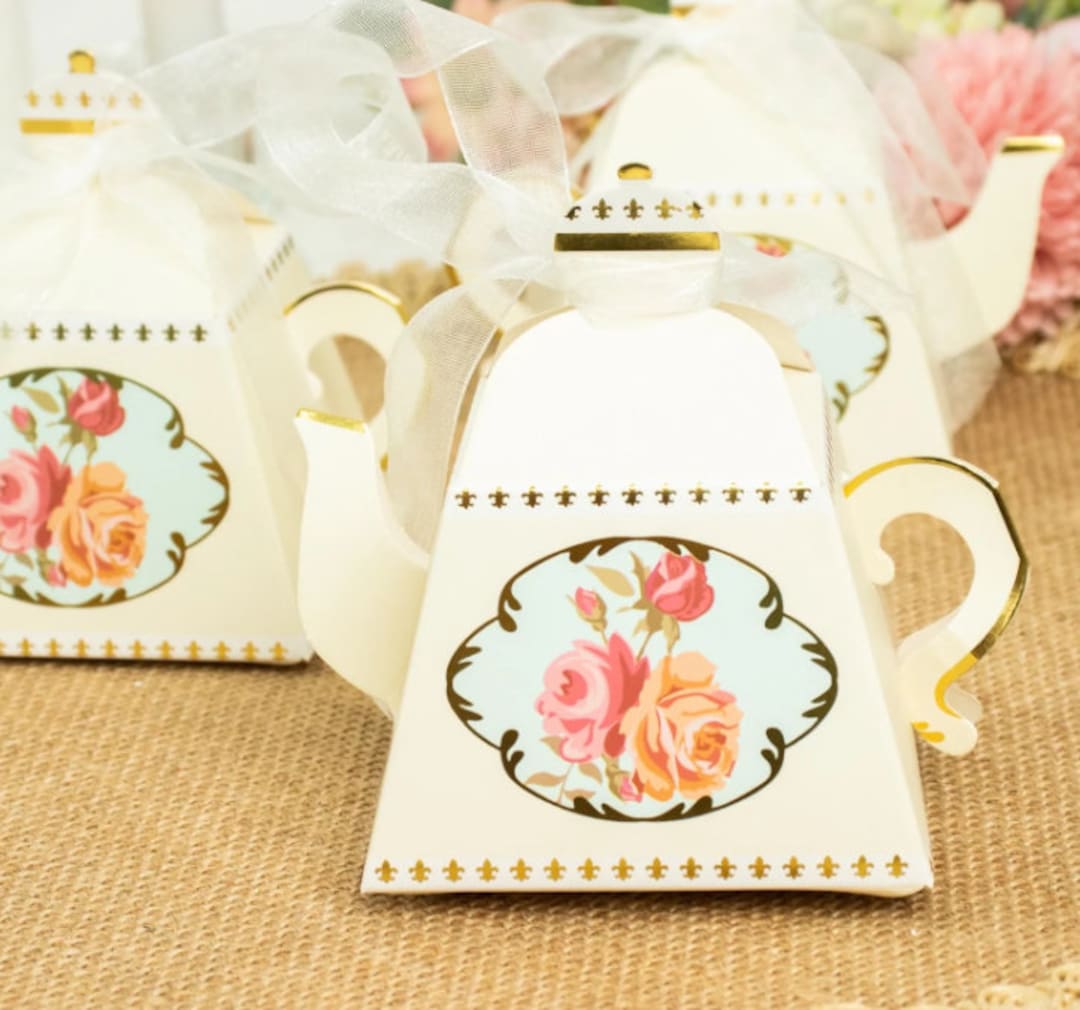 Tea Party Favor Boxes - Ivory - Etsy