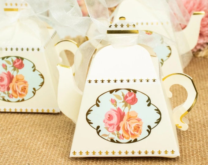 Tea Party Favor Boxes - Ivory - Etsy