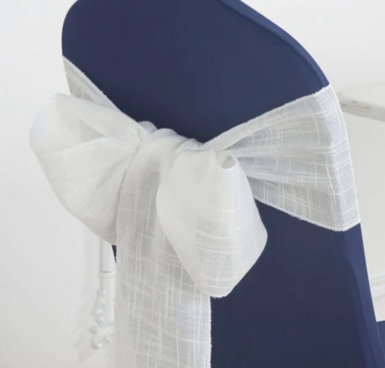 White Chair Sashes - Linen Like Texture - Etsy